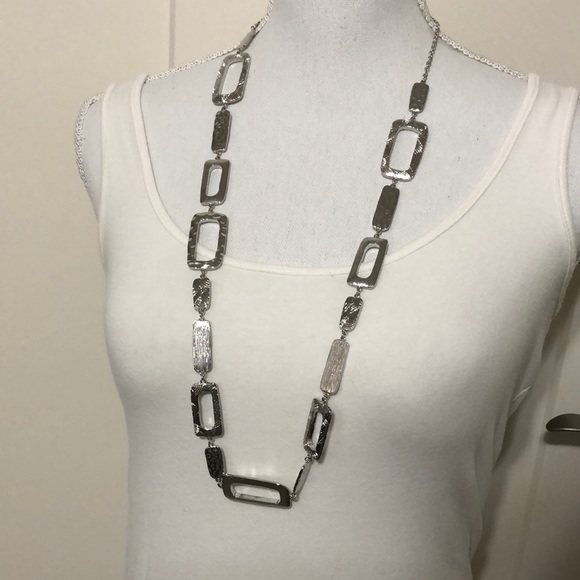 Erica Lyons | Jewelry | Nwt Erica Lyons Silver Tone Long Link Necklace ...